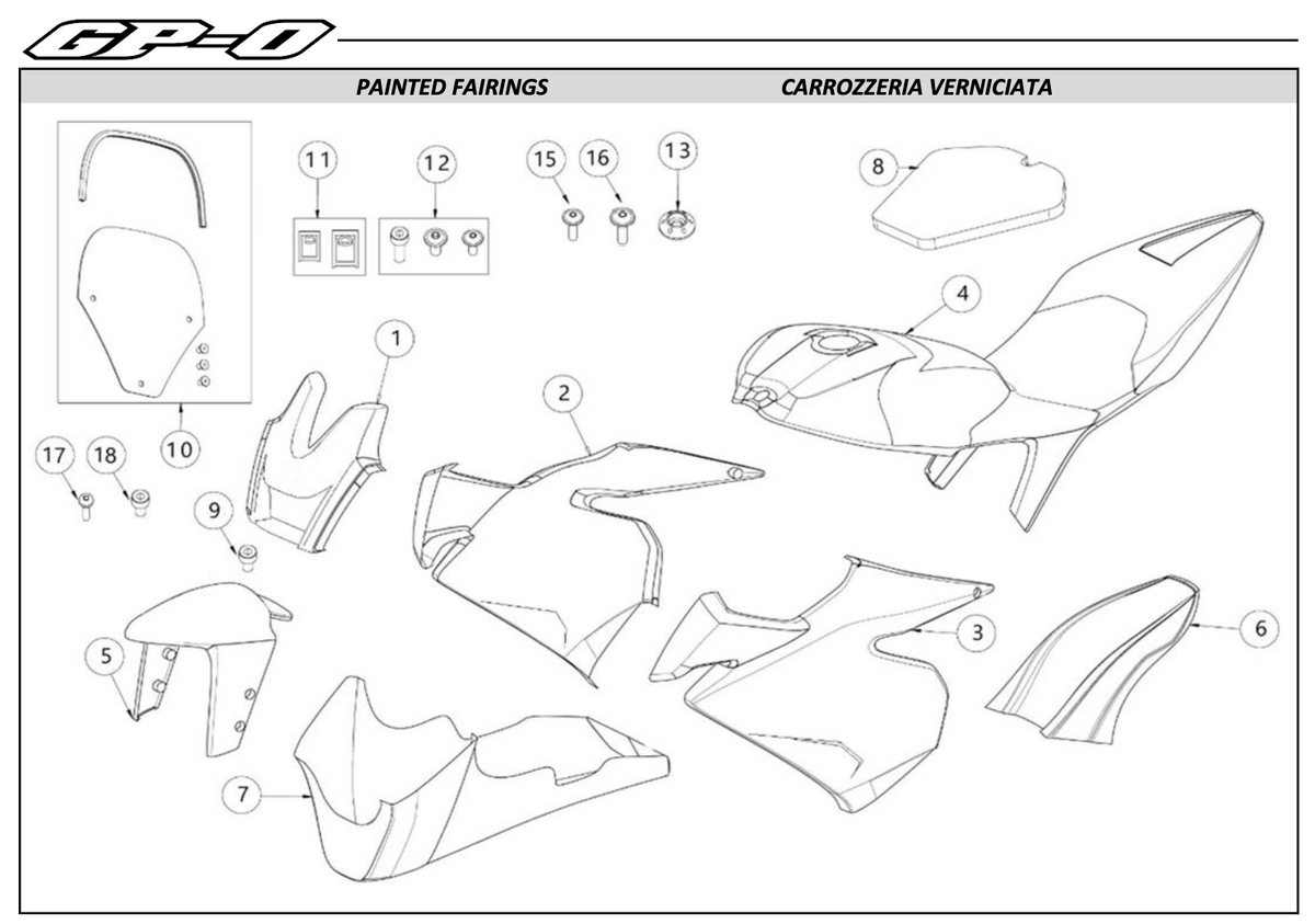 PLEXI CUPOLINO COMPLETO (8) – Lovato's Bike - Shop